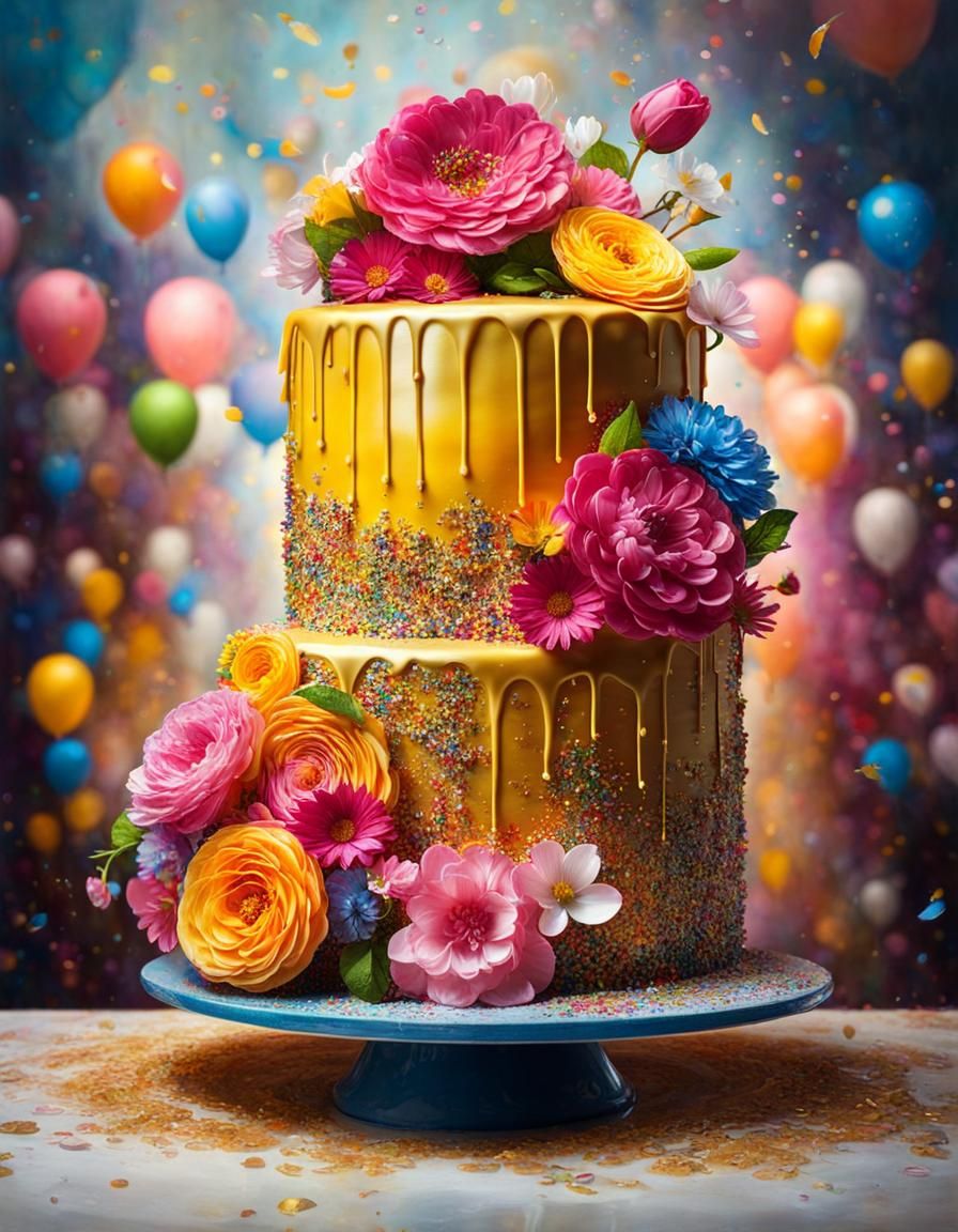 birthday cake - AI Generated Artwork - NightCafe Creator