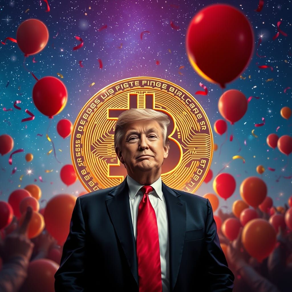 Trump Embracing Futuristic Bitcoin Legacy in Cosmi... - AI Art