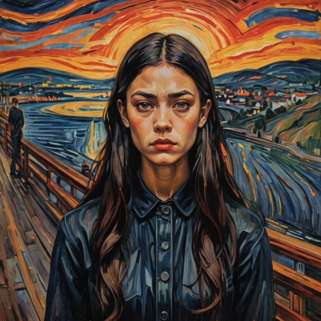 "Edvard Munch's 'The Scream'" (Olivia Rodrigo - AI Generated Artwork - NightCafe Creator