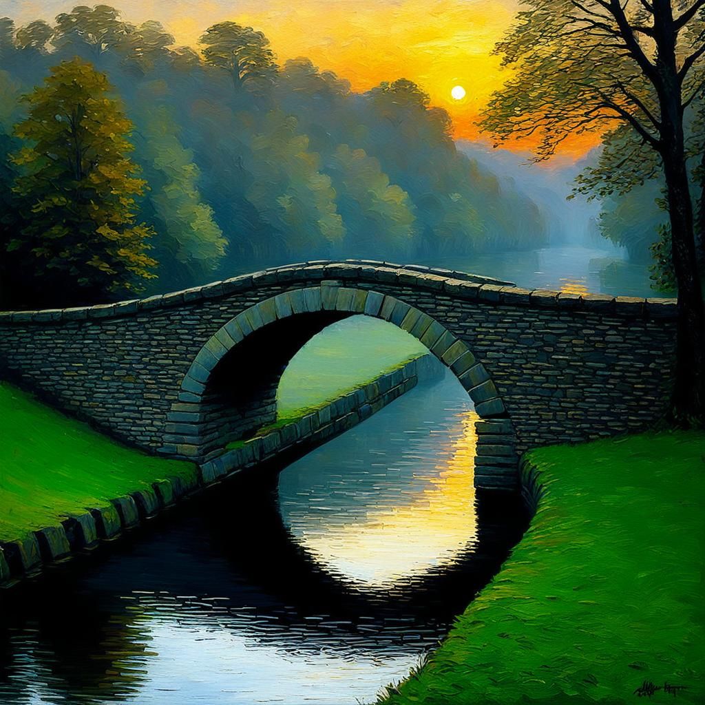Stone Bridge - AI Generated Artwork - NightCafe Creator