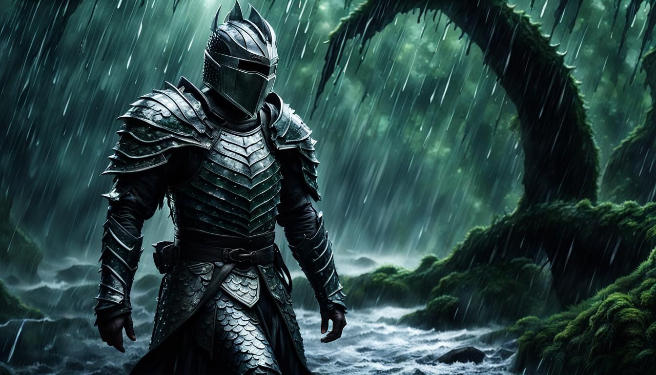Knight in the rain - AI Generated Artwork - NightCafe Creator