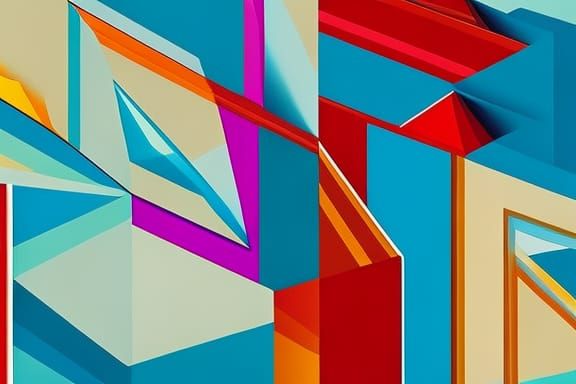 cubist painting, Neo-Cubism, layered overlapping geometry, art deco ...