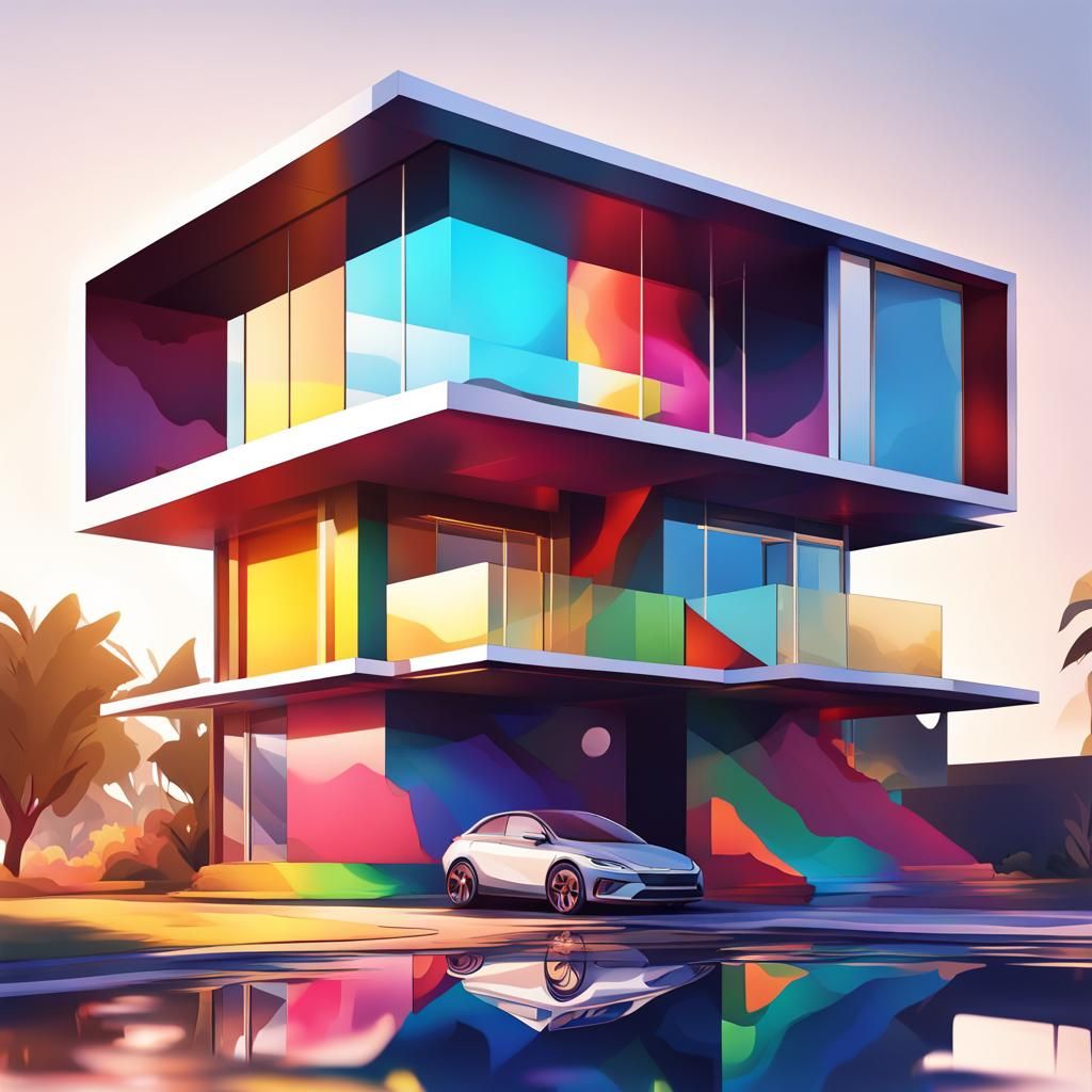 Abstract Home Architecture - AI Generated Artwork - NightCafe Creator