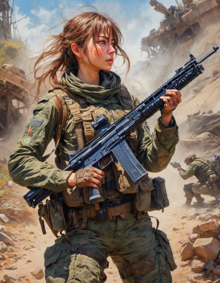 Commando with latest fighter gun - AI Generated Artwork - NightCafe Creator