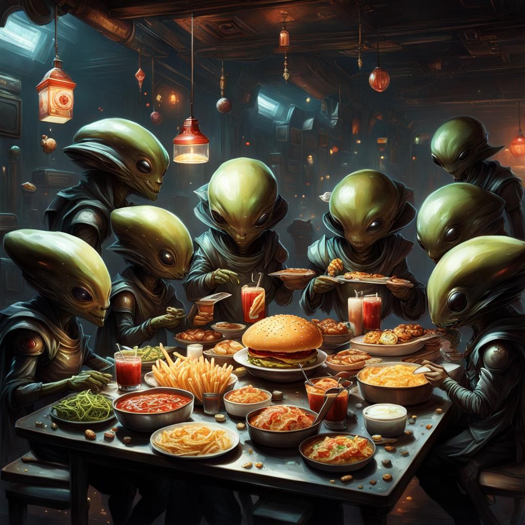 Alien Partyyy - AI Generated Artwork - NightCafe Creator
