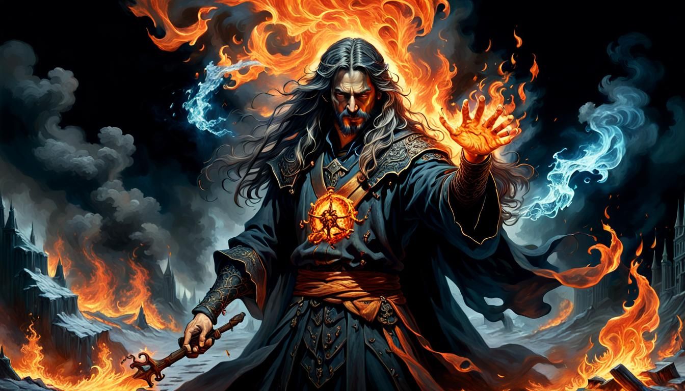 Fire Sorcerer - AI Generated Artwork - NightCafe Creator