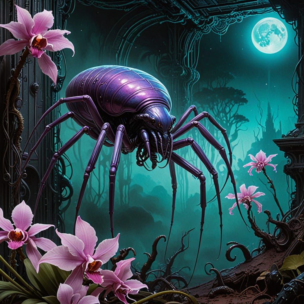 Ethereal Mantis Aliens on a Lush Exoplanet - AI Art