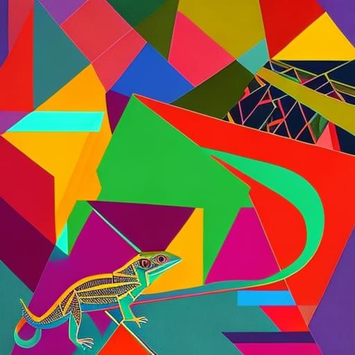 Lizard geometric - AI Generated Artwork - NightCafe Creator