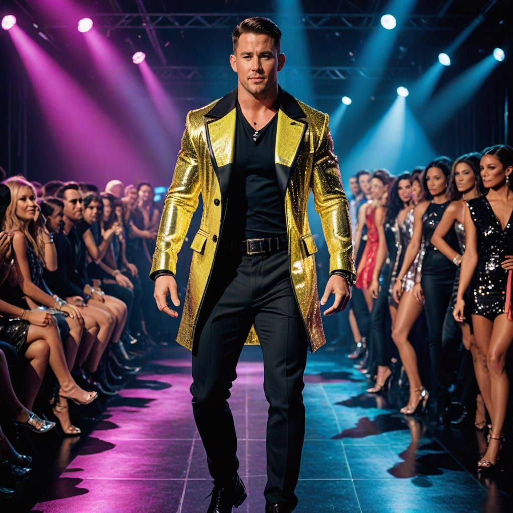 Actor Channing Tatum on the catwalk modelling the magic mike collection ...