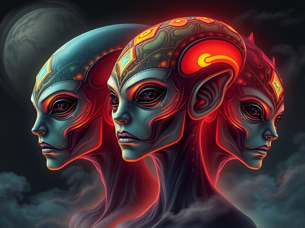 strange beings from alien worlds - Ethereal Alien Beings in...