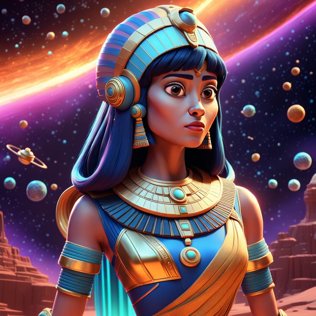 cleopatra in space - AI Generated Artwork - NightCafe Creator