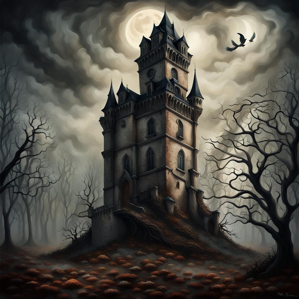 "Haunted Tower Chronicles" Craft a professional-grade ultra-detailed ...