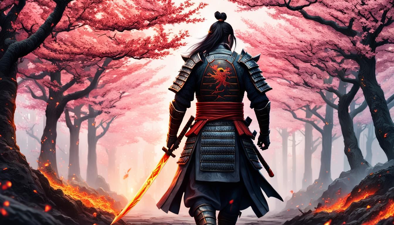 Flaming Katana - AI Generated Artwork - NightCafe Creator