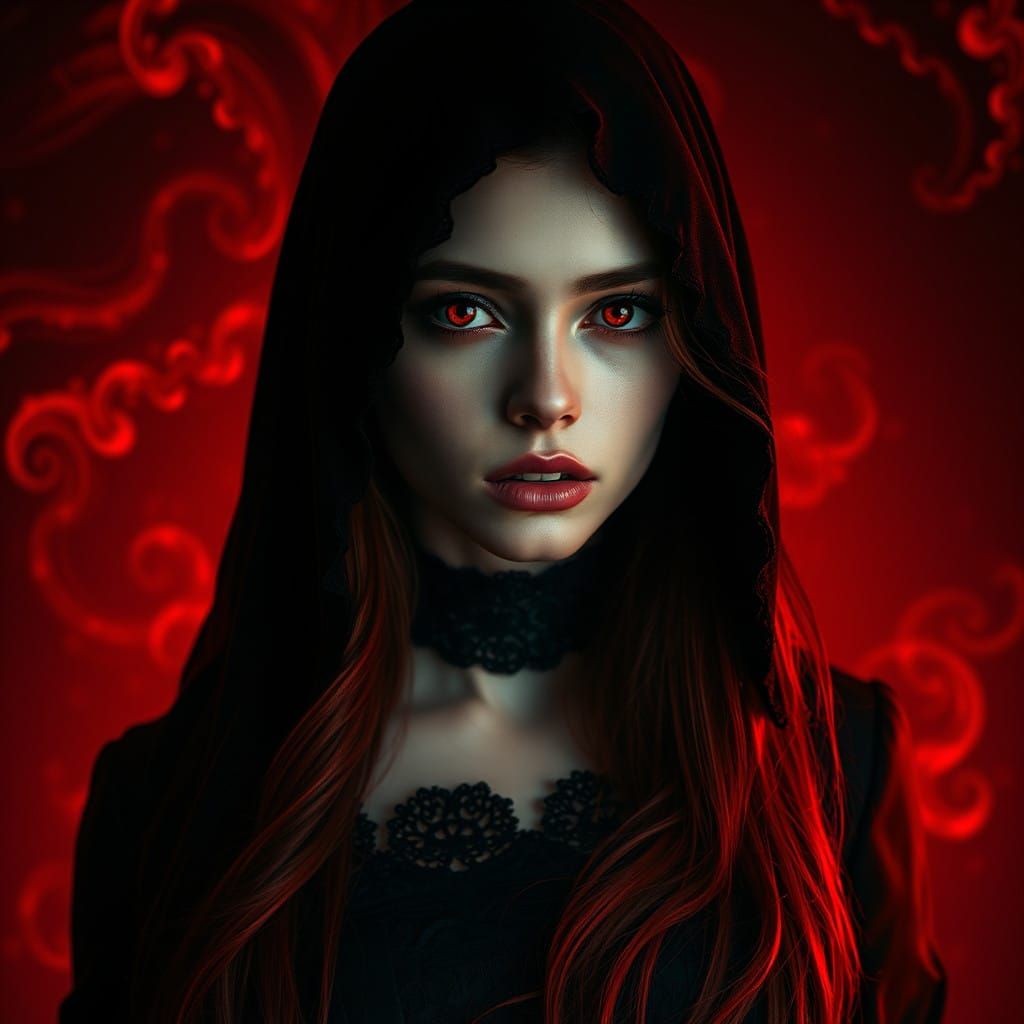 Dark Surrealism. A eerie looking, veiled gothic woman with alabaster ...