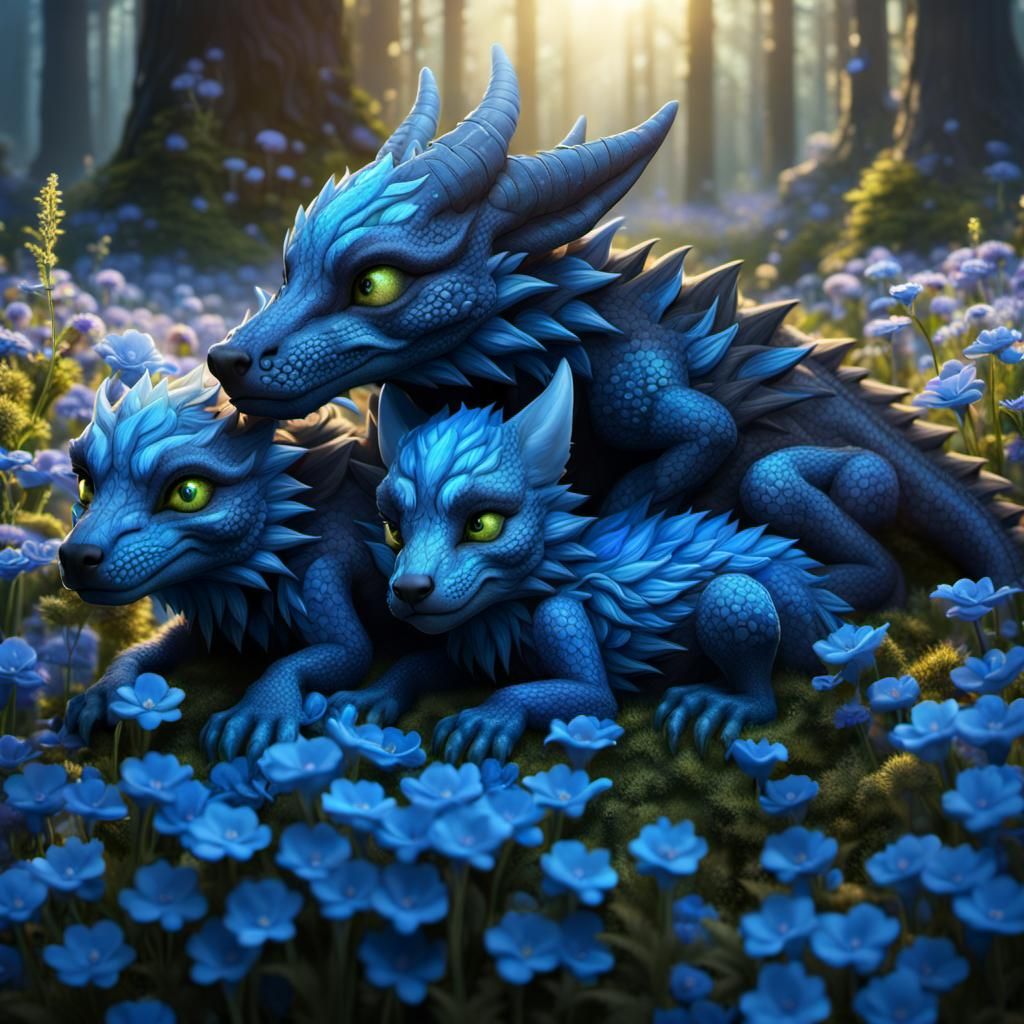 Chimera creatures curiously observing - AI Generated Artwork ...