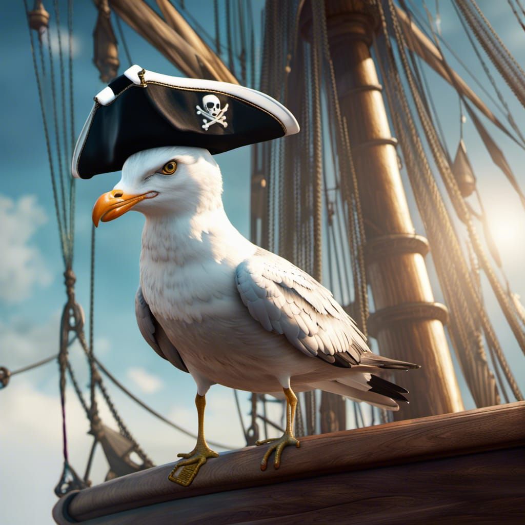 Pirate seagull - AI Generated Artwork - NightCafe Creator