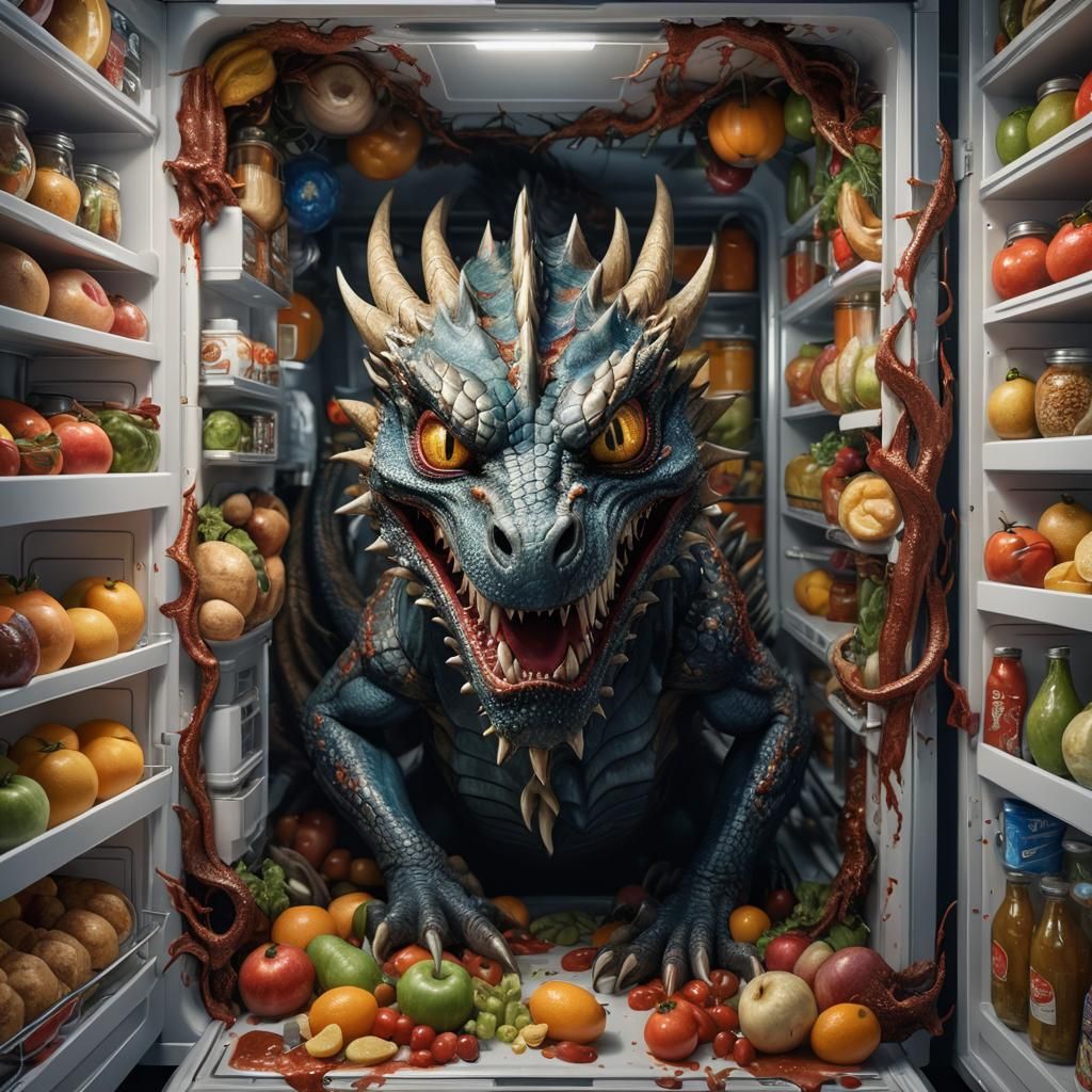 Reliastic dragon with extra large eyes watching you from inside upright ...