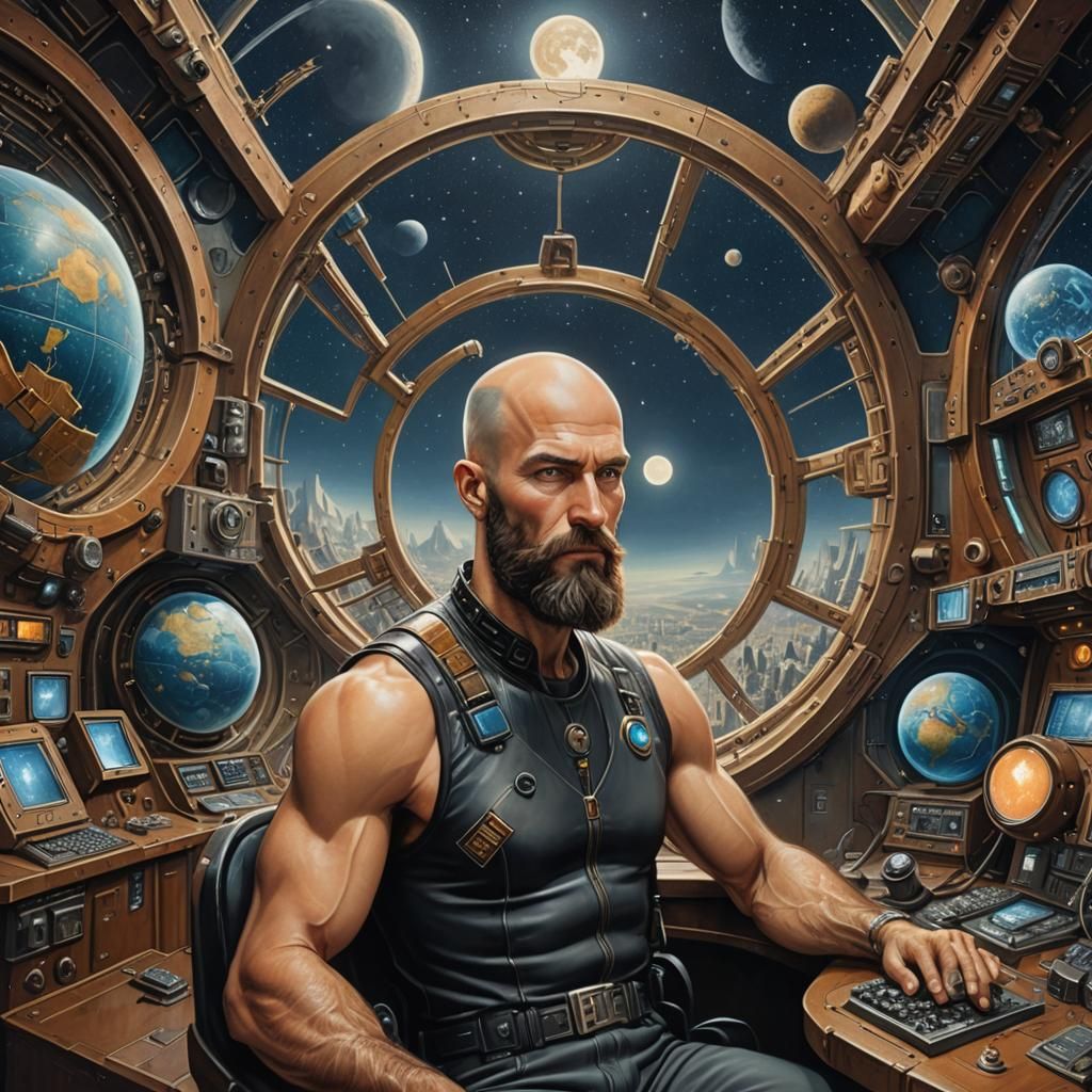 Handsome masculine man in space - AI Generated Artwork - NightCafe Creator