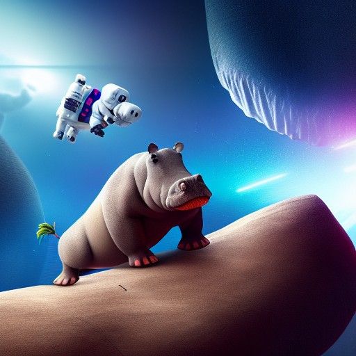 Observing a Space Hippo - AI Generated Artwork - NightCafe Creator
