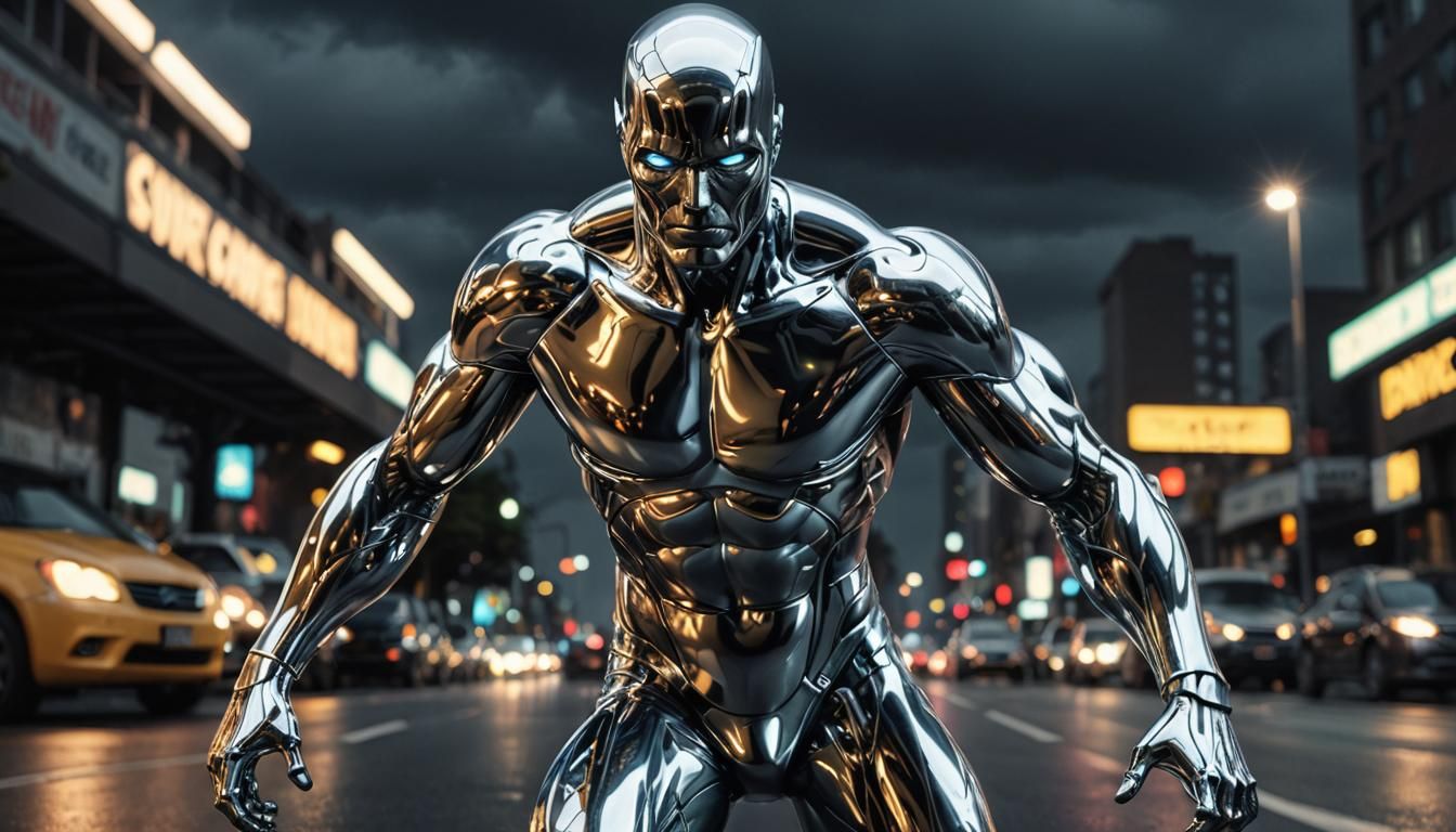 The Silver Surfer - AI Generated Artwork - NightCafe Creator