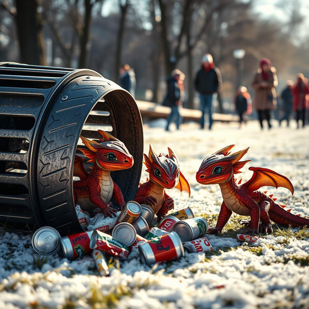 City Dragons Hoarding - Cute Baby Dragons Hoarding Treasure...