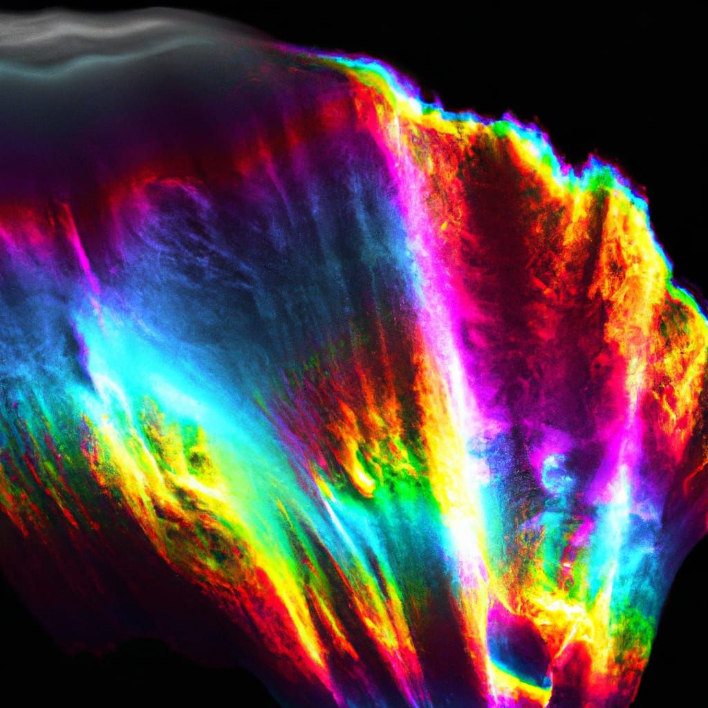 Caustic Lava Rainbows Erupting From a Volcanic Aurora - AI Generated ...