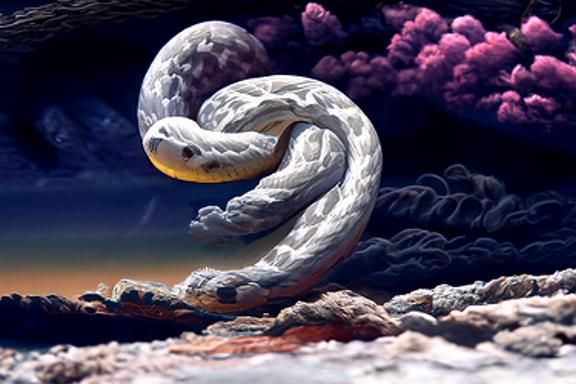 Albino snake, moon, midnight night - AI Generated Artwork - NightCafe ...