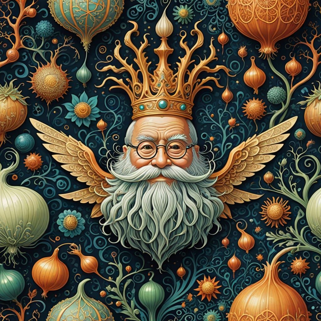 Harmonious Math in Nature: A Surreal Onion with Wi... - AI Art