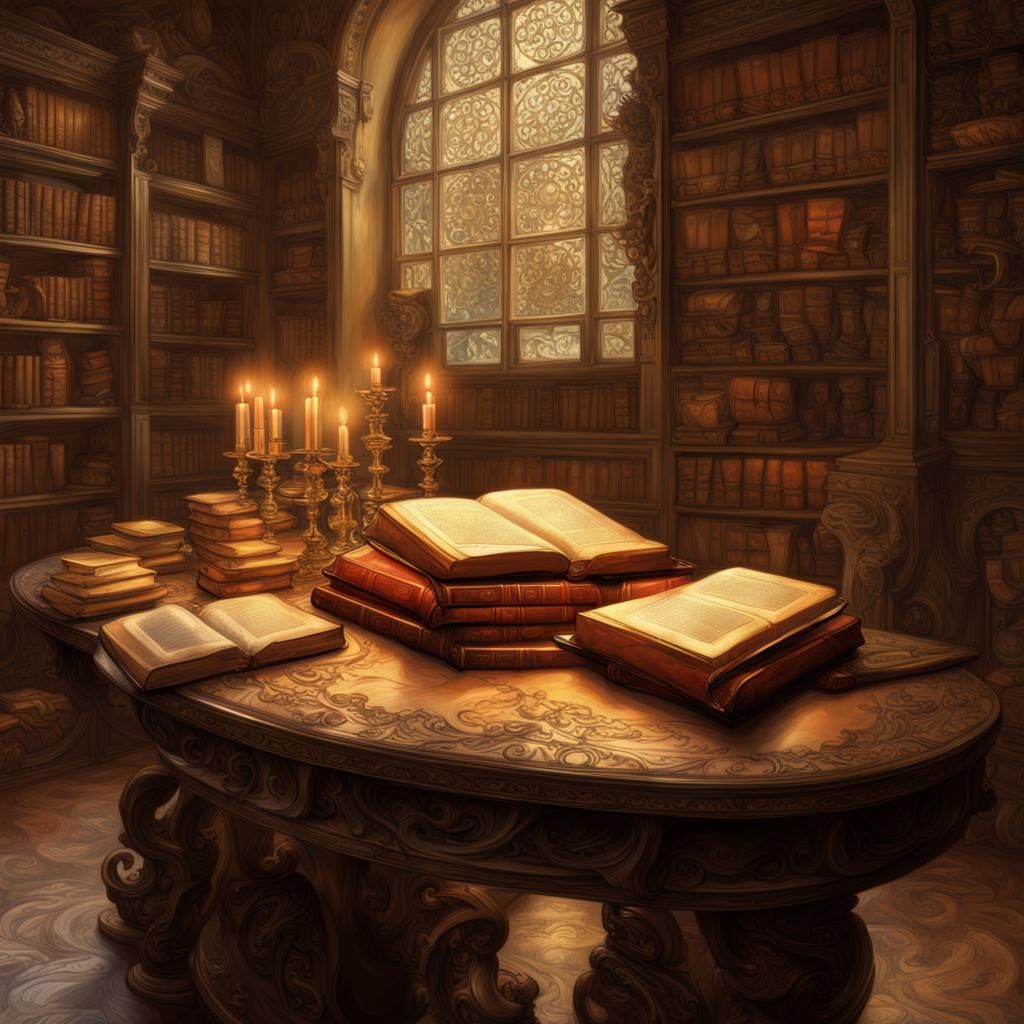 The Mysterious Library - AI Generated Artwork - NightCafe Creator