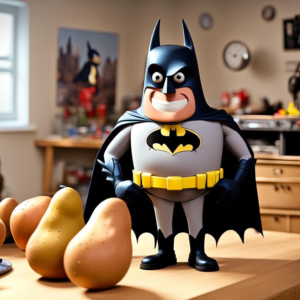 Batman and potatoes - AI Generated Artwork - NightCafe Creator