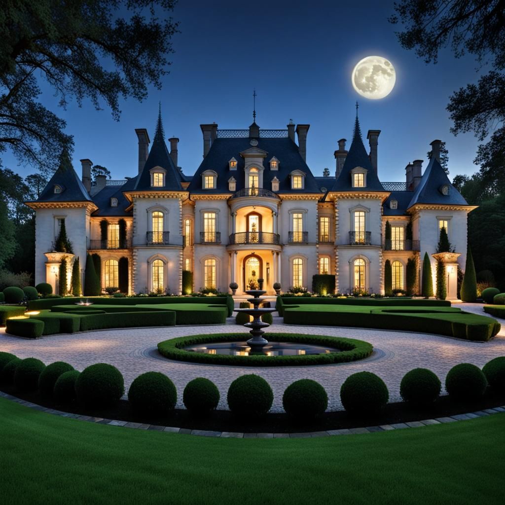 French chateau mansion - AI Generated Artwork - NightCafe Creator