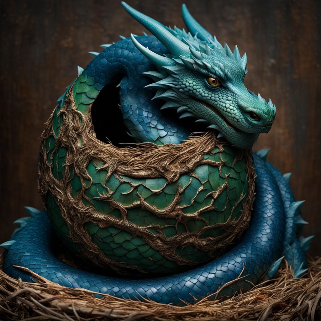 Dragon nesting - AI Generated Artwork - NightCafe Creator