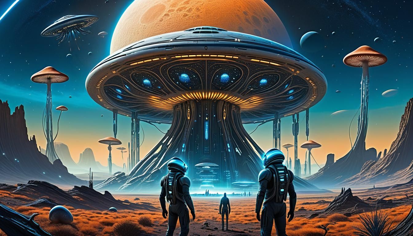 Exploration of an alien planet - AI Generated Artwork - NightCafe Creator