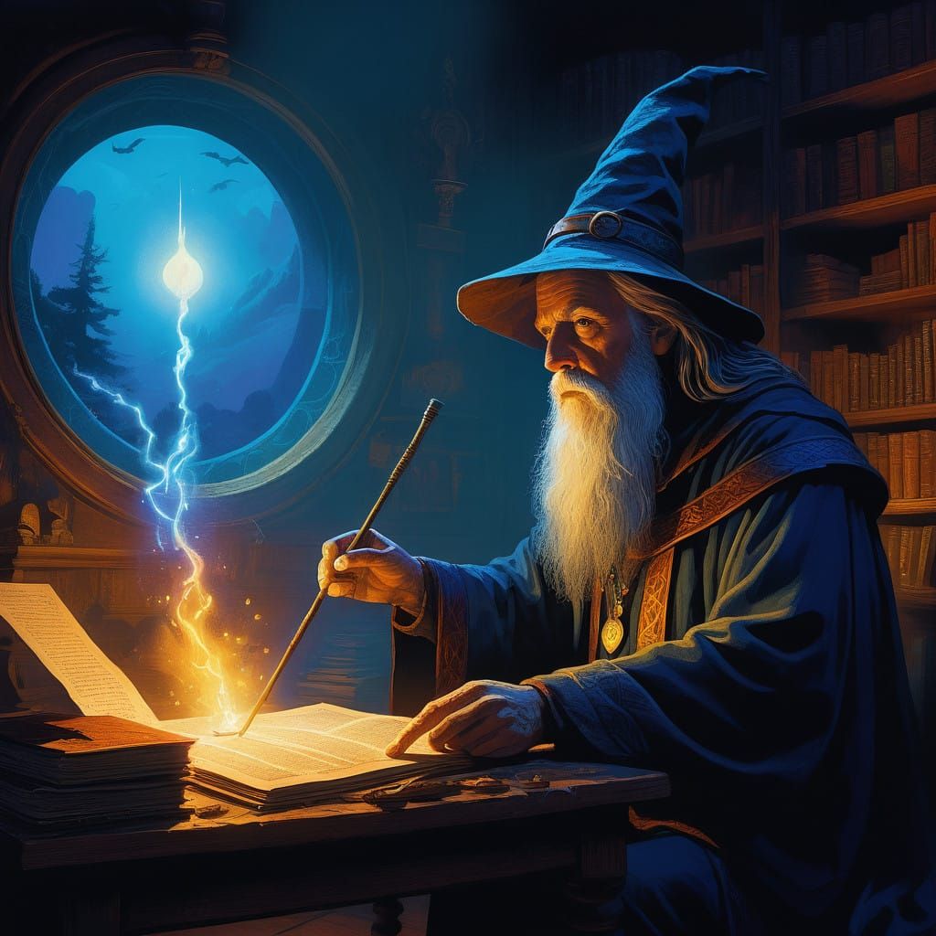 Merlín y su magia. - Mystical Wizard in an Otherworldly Real...