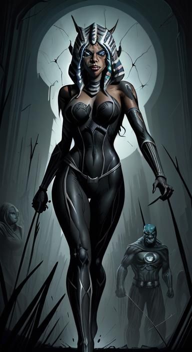Ahsoka as a black lantern from DC Comics Mark undead zombie rotting-flesh Brooks and Dan Mumford ...