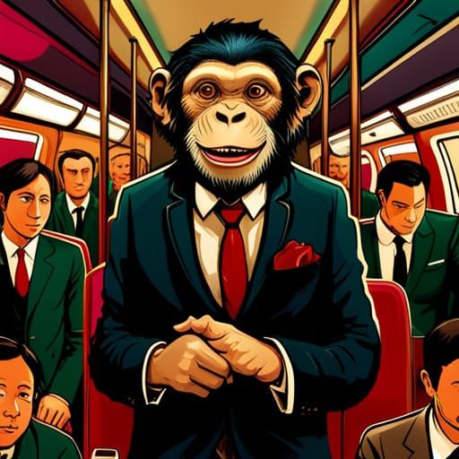 Commuting Chimp - AI Generated Artwork - NightCafe Creator