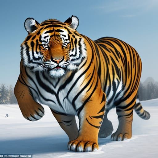 Prehistoric Tiger - Gigantic Prehistoric Tiger in Harsh Arct...
