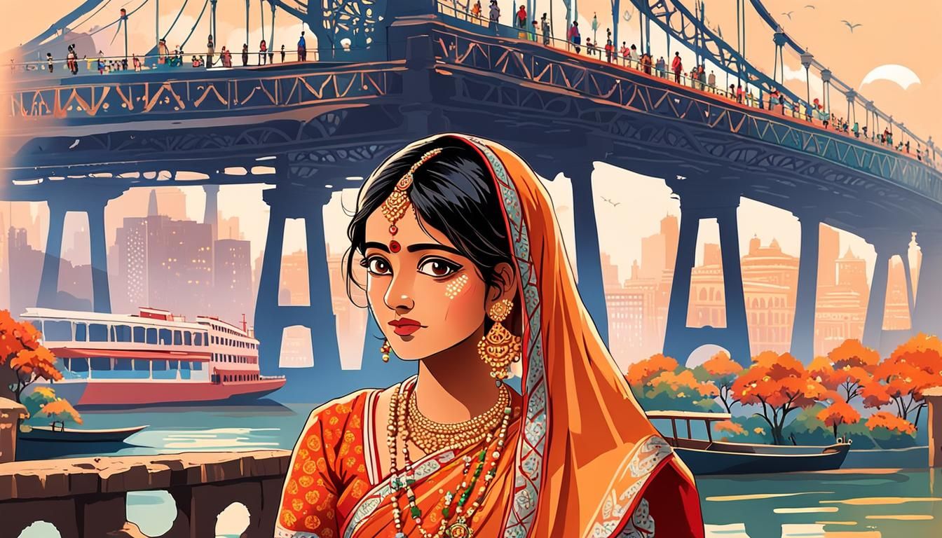 Ananya Devi - হাওড়ার আলো - AI Generated Artwork - NightCafe Creator