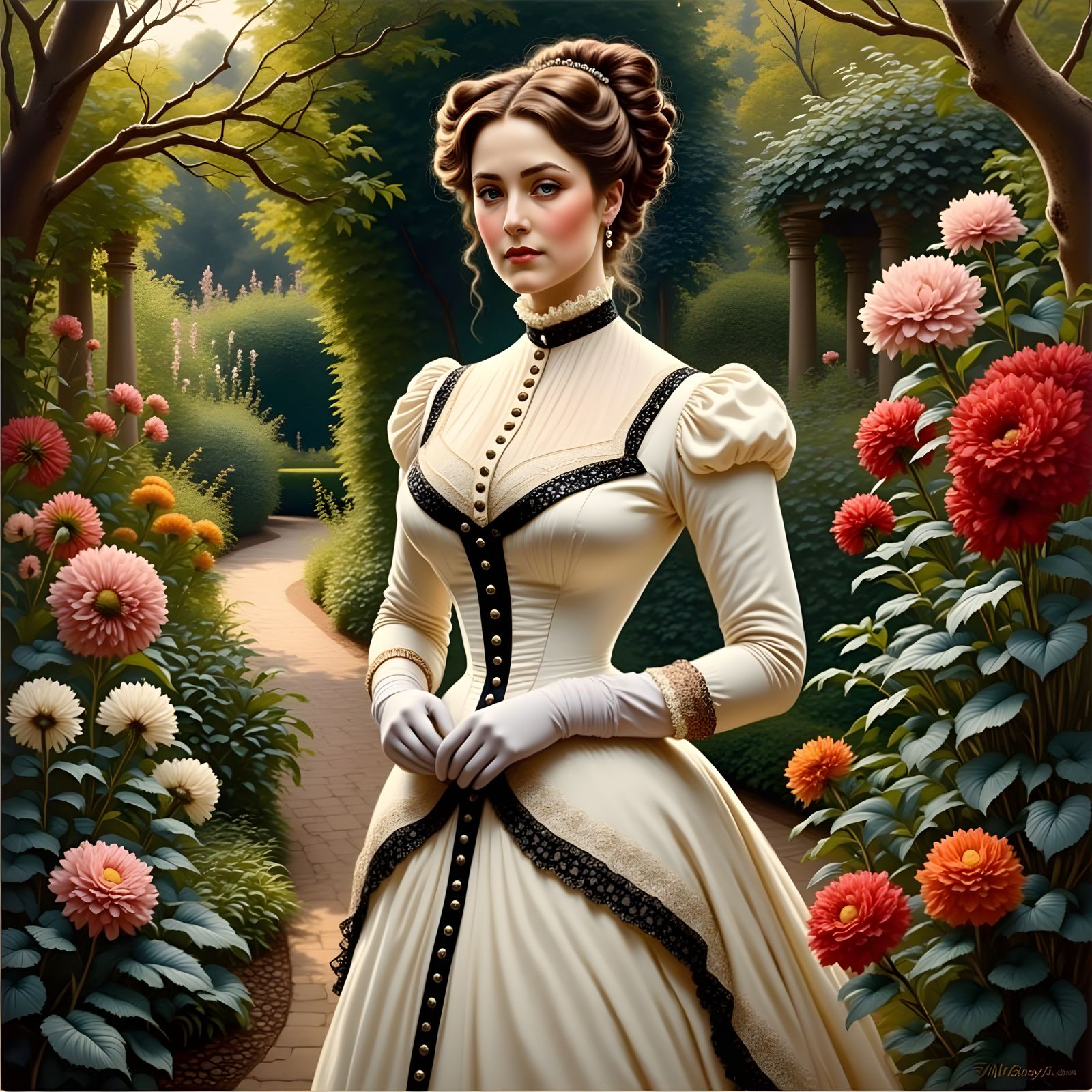 Garden Lover 🌸 🌿 💚 - Elegant Victorian Lady in a Whimsic...