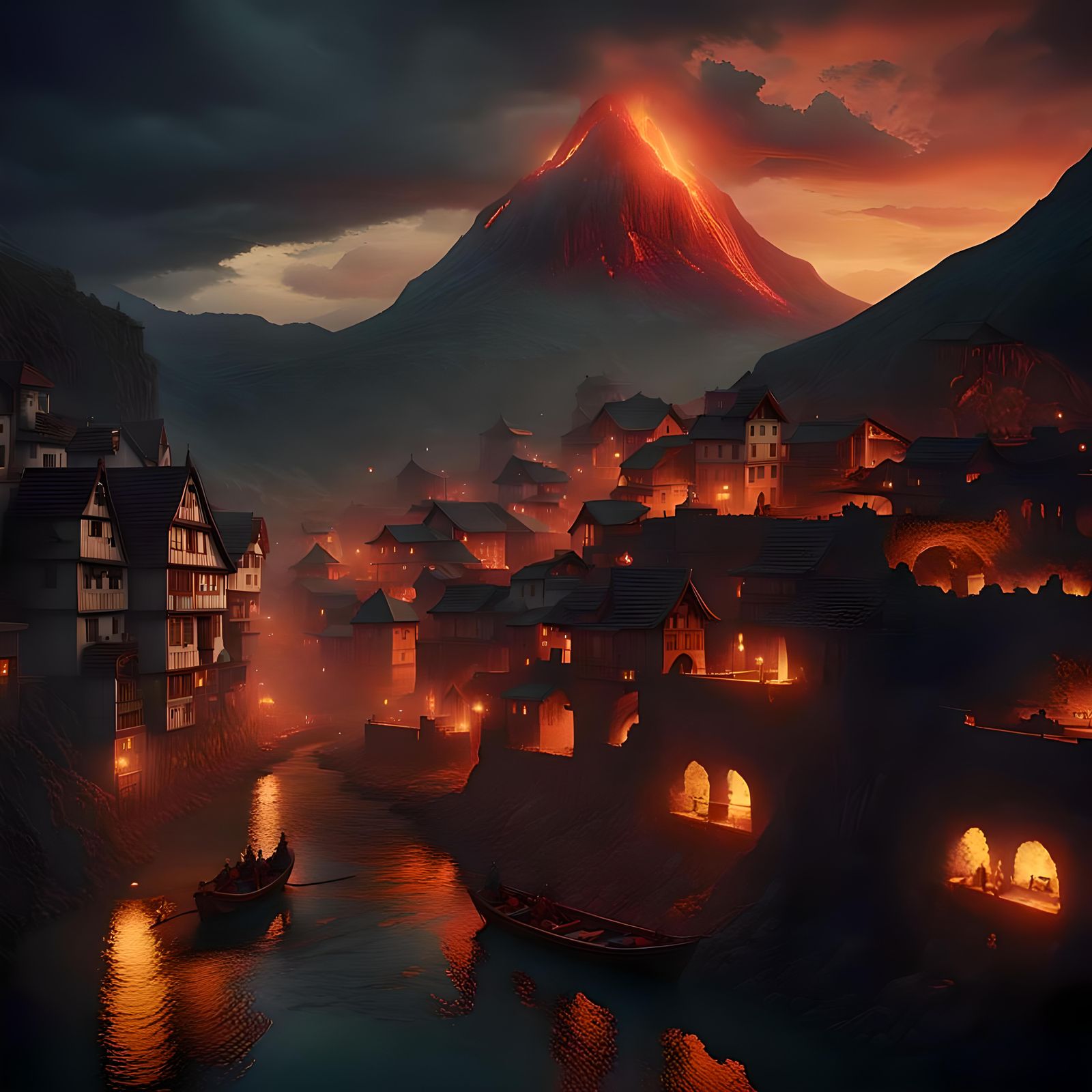 The volcano city entrance - AI Generated Artwork - NightCafe Creator