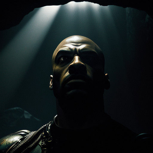 Riddick Basks in Cave Sunlight in a Gritty Cinemat... - AI Art