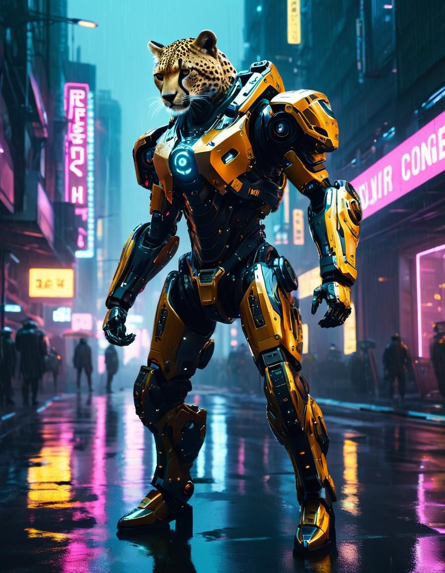 Mechanical cheetah - AI Generated Artwork - NightCafe Creator
