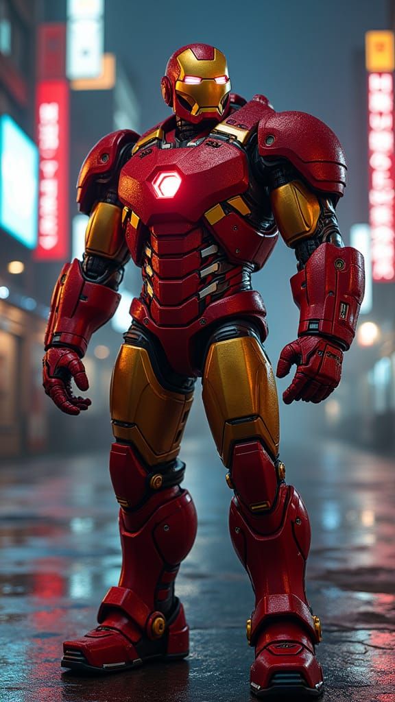 Realistic Robotnik-Iron Man Hybrid in Metallic Arm... - AI Art