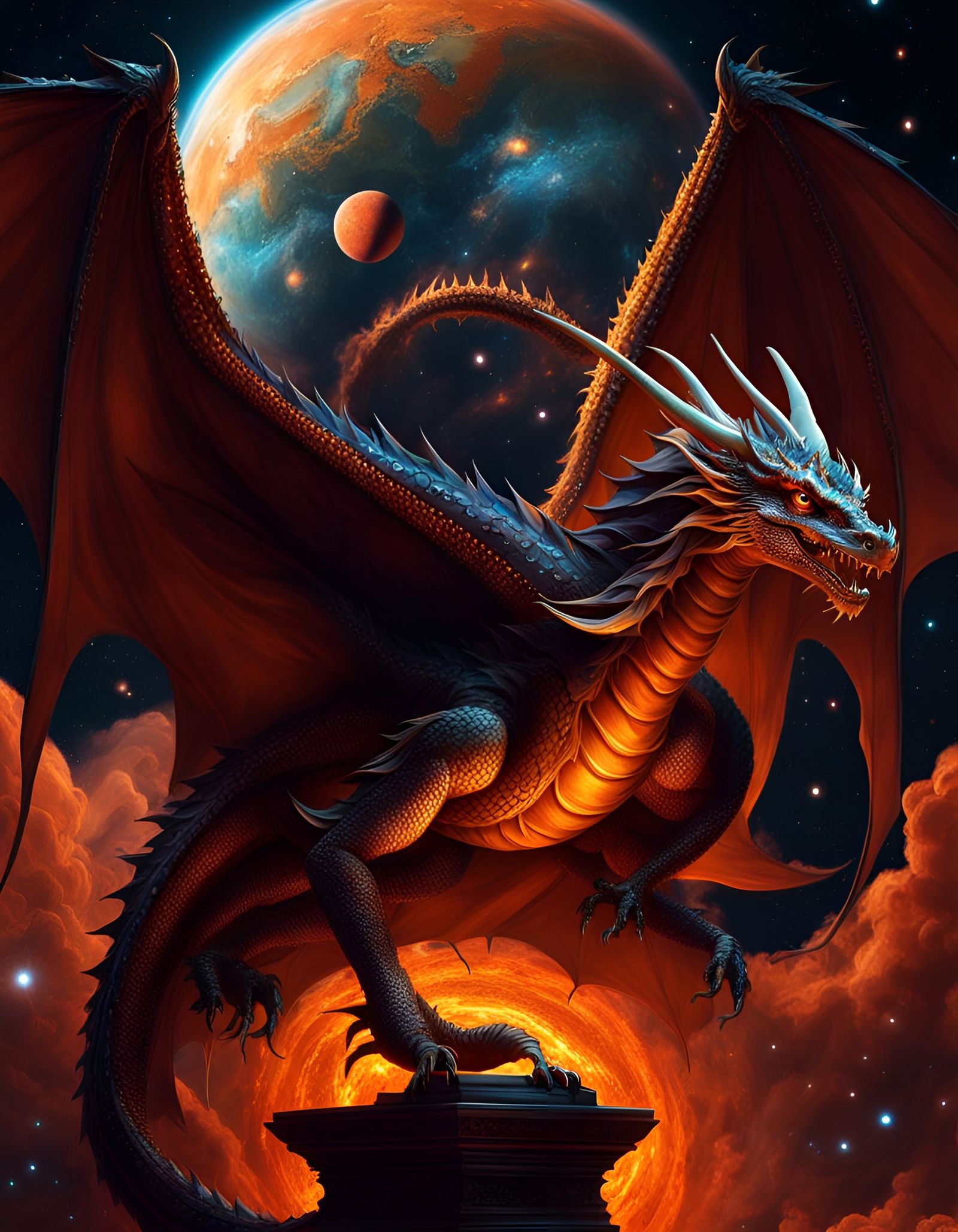 Blood Moon Dragon - AI Generated Artwork - NightCafe Creator