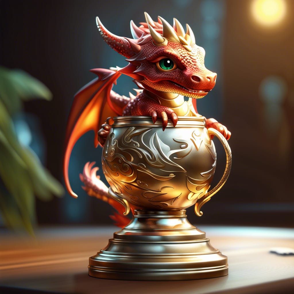 Dragon Trophy - AI Generated Artwork - NightCafe Creator