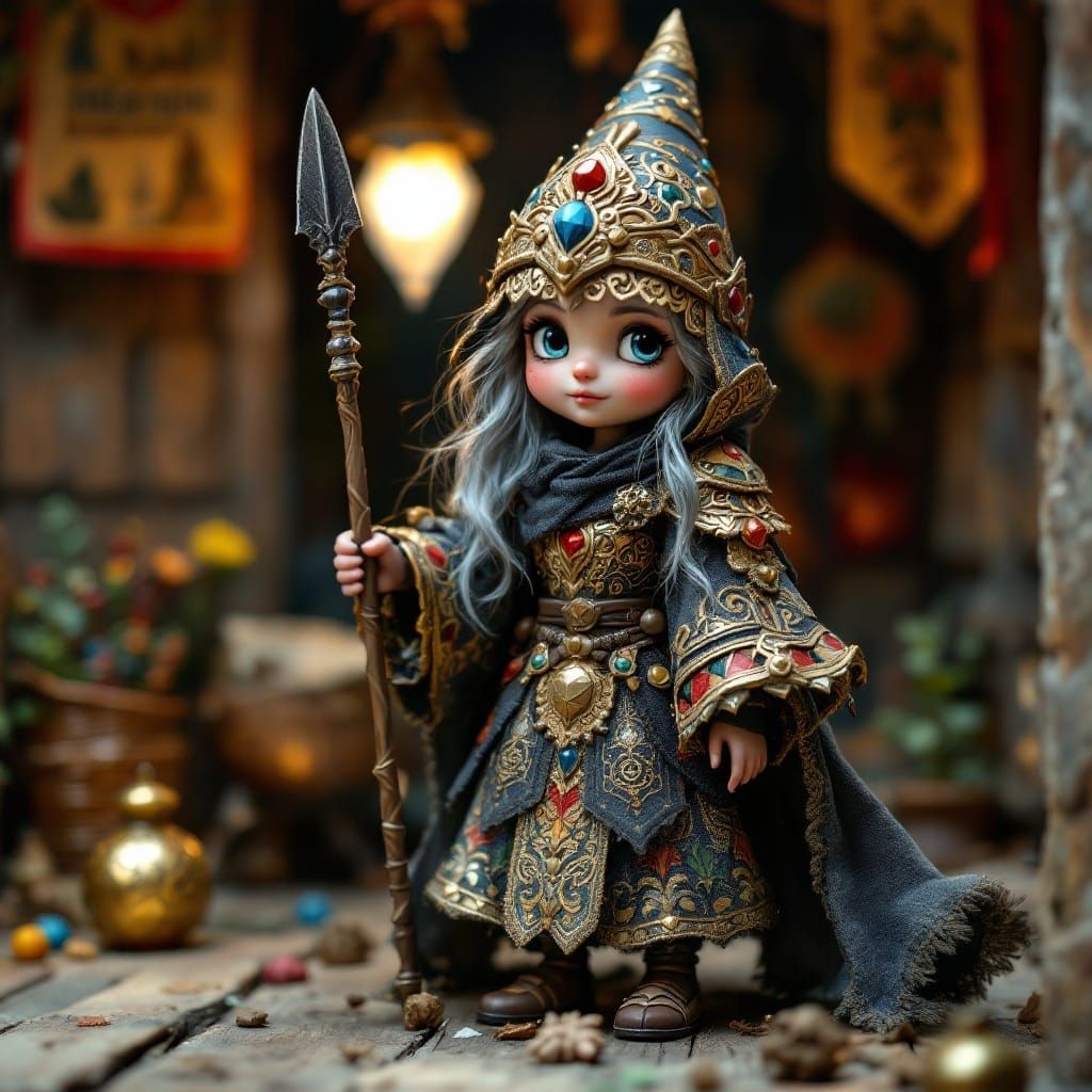 Slavic Witch Toy in Armor, Ivan Bilibin-Inspired, ... - AI Art