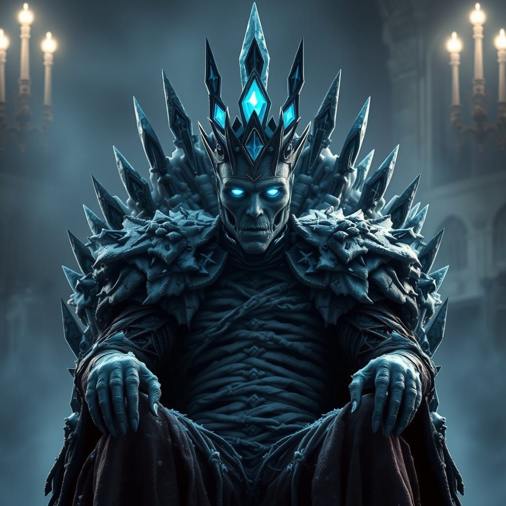 Medieval Dark Warrior Seated on the Iron Throne - AI Art
