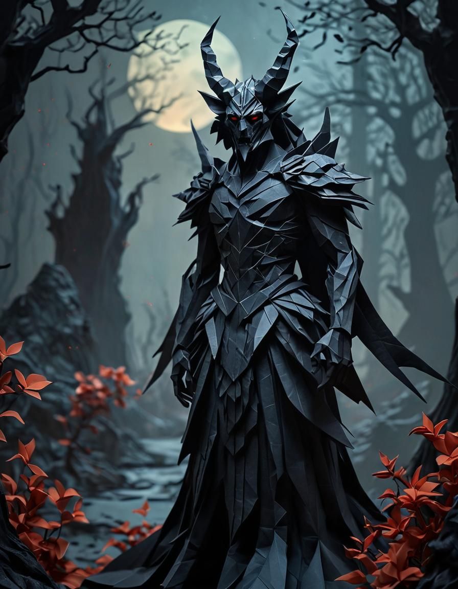 ( intricately detailed Silhouette Art, papercraft dark detailed fantasy ...