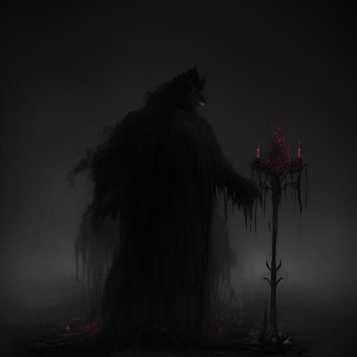 Dark souls emanating emiting smoldering ashes, ghostly glowing light ...