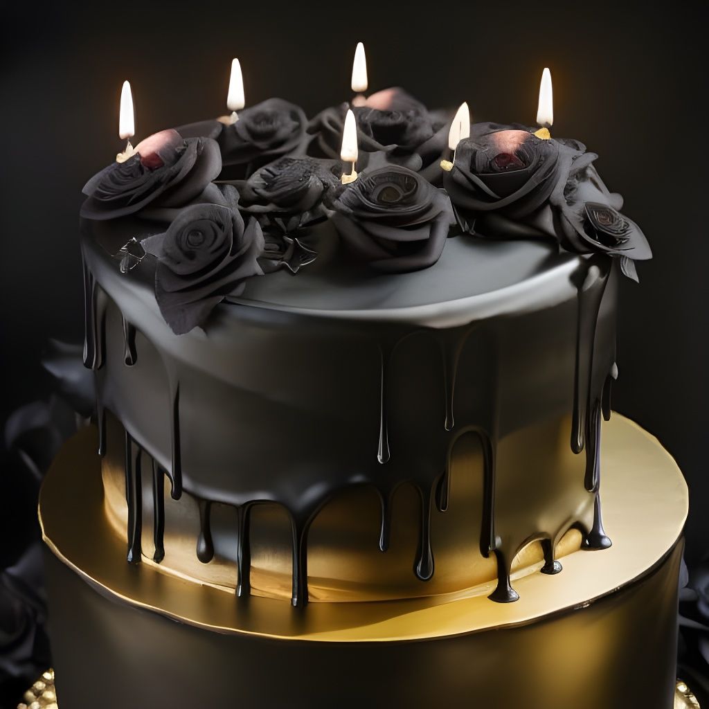 Elegant black cake - AI Generated Artwork - NightCafe Creator